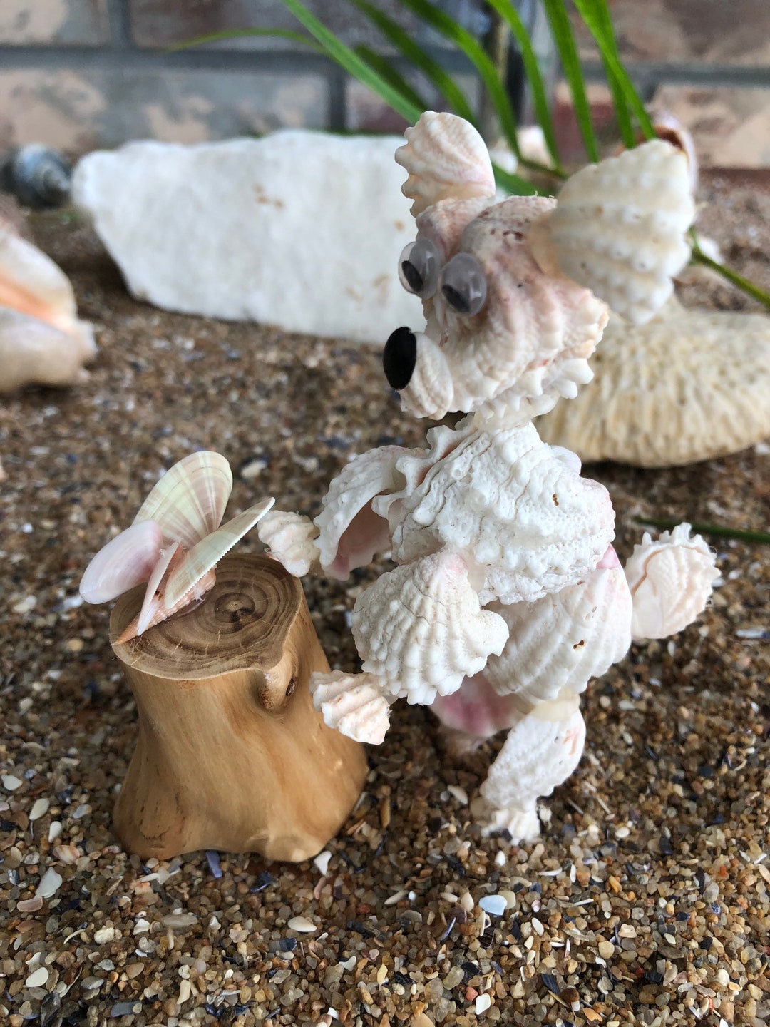 Seashell Dog, Florida Seashell Art, Natural and Genuine Seashell ...