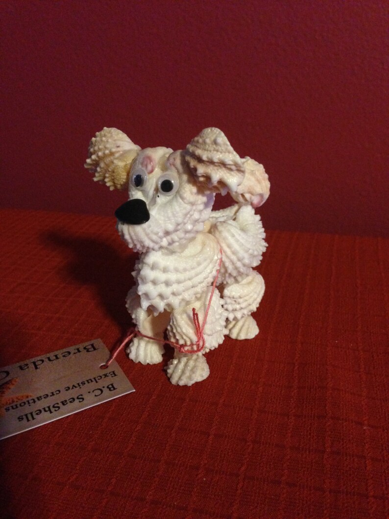 Seashell Dog, Florida Seashell Art, Natural and Genuine Seashell ...
