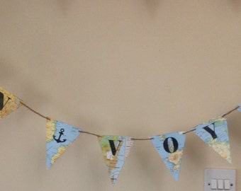 World Map Paper Bunting Hanging Pennants Party Decorations | Etsy