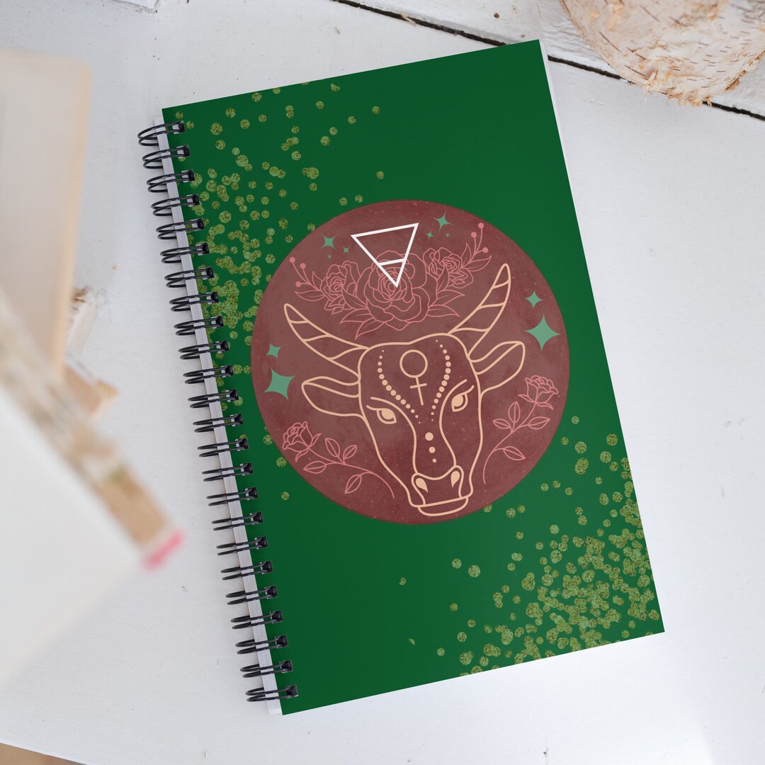 Taurus Spiral Notebook Astrology Sign Bull Earth Journal - Etsy