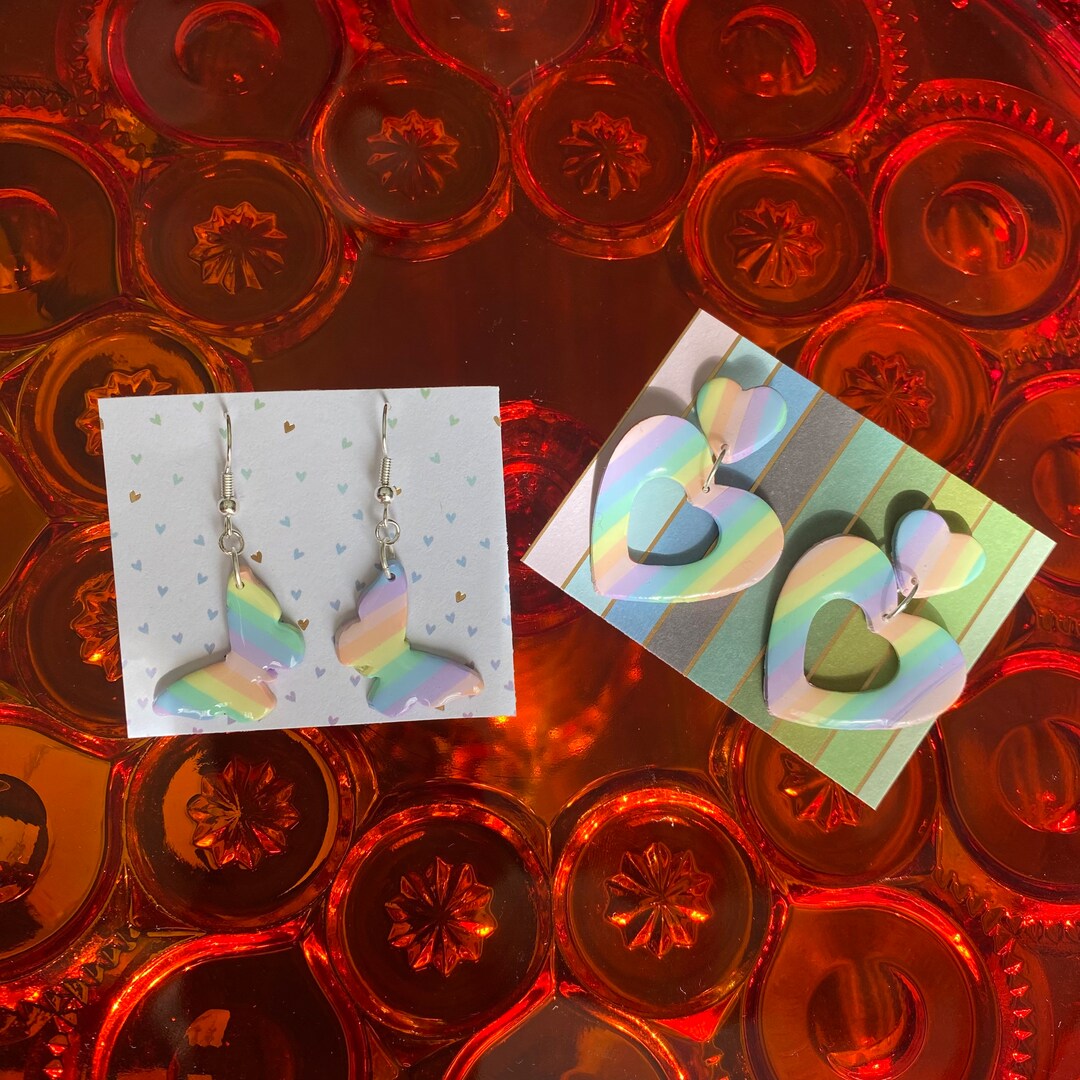 Pastel Rainbow Earrings Etsy