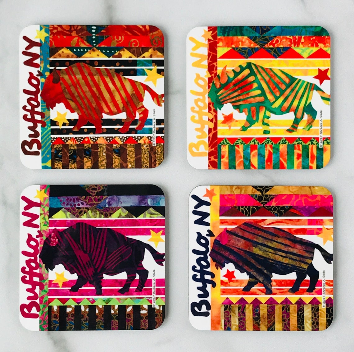 Buffalo NY Coasters boxed Set of Four - Etsy