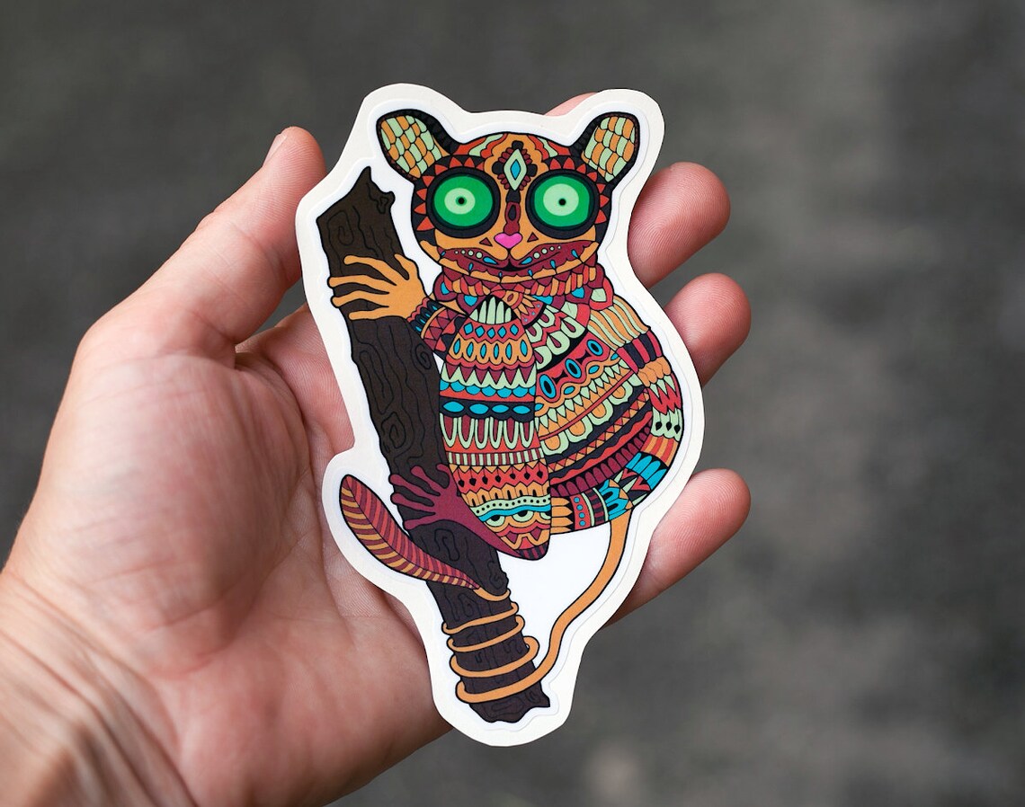 Tarsier Monkey Sticker Water Bottle Sticker Journal Sticker | Etsy