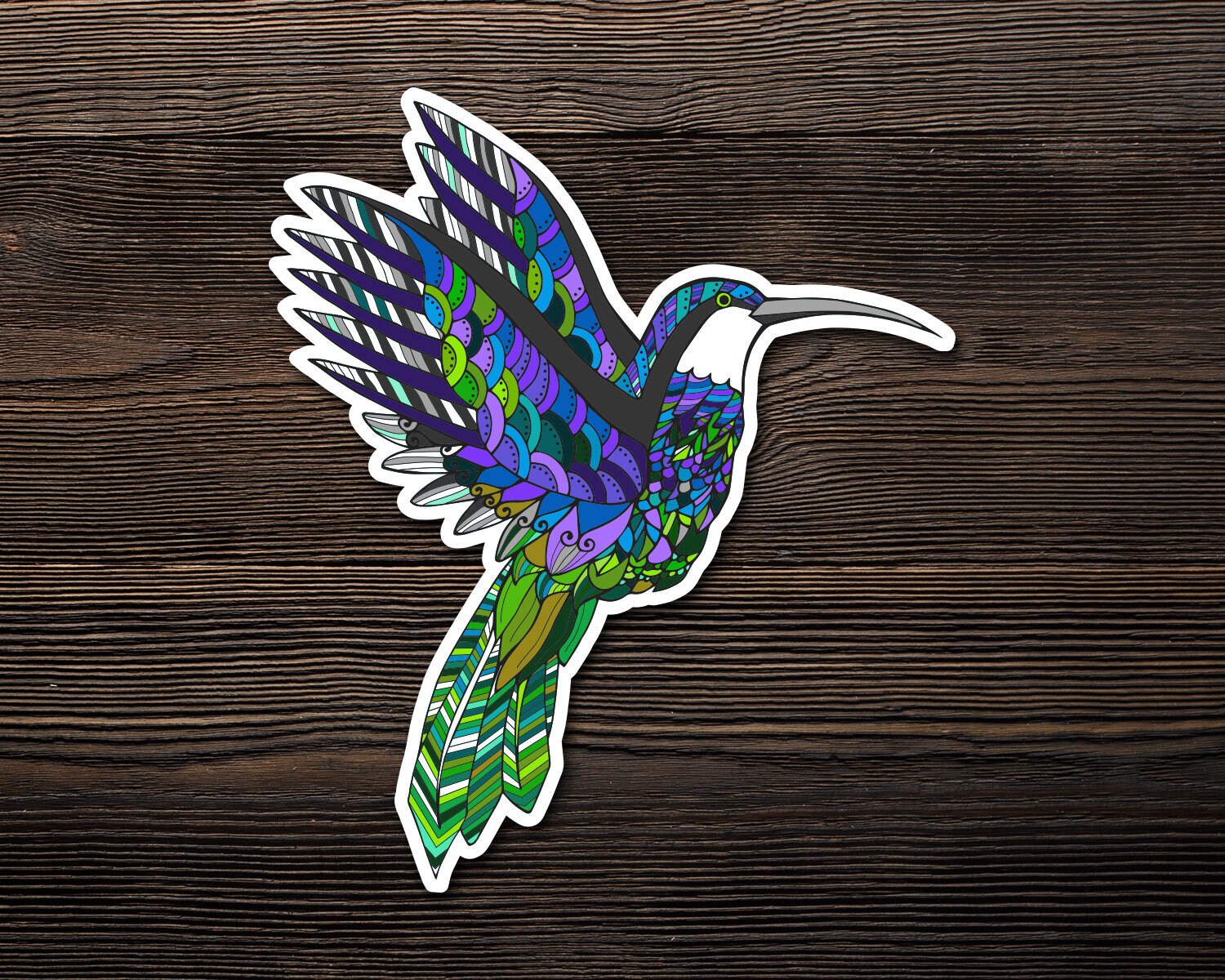 Hummingbird art sticker waterproof Bird vinyl sticker for | Etsy