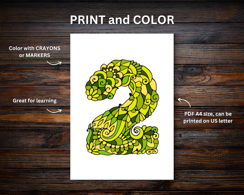 Floral Number Coloring Pages. Doodle 0-9 Number Coloring. Printable ...