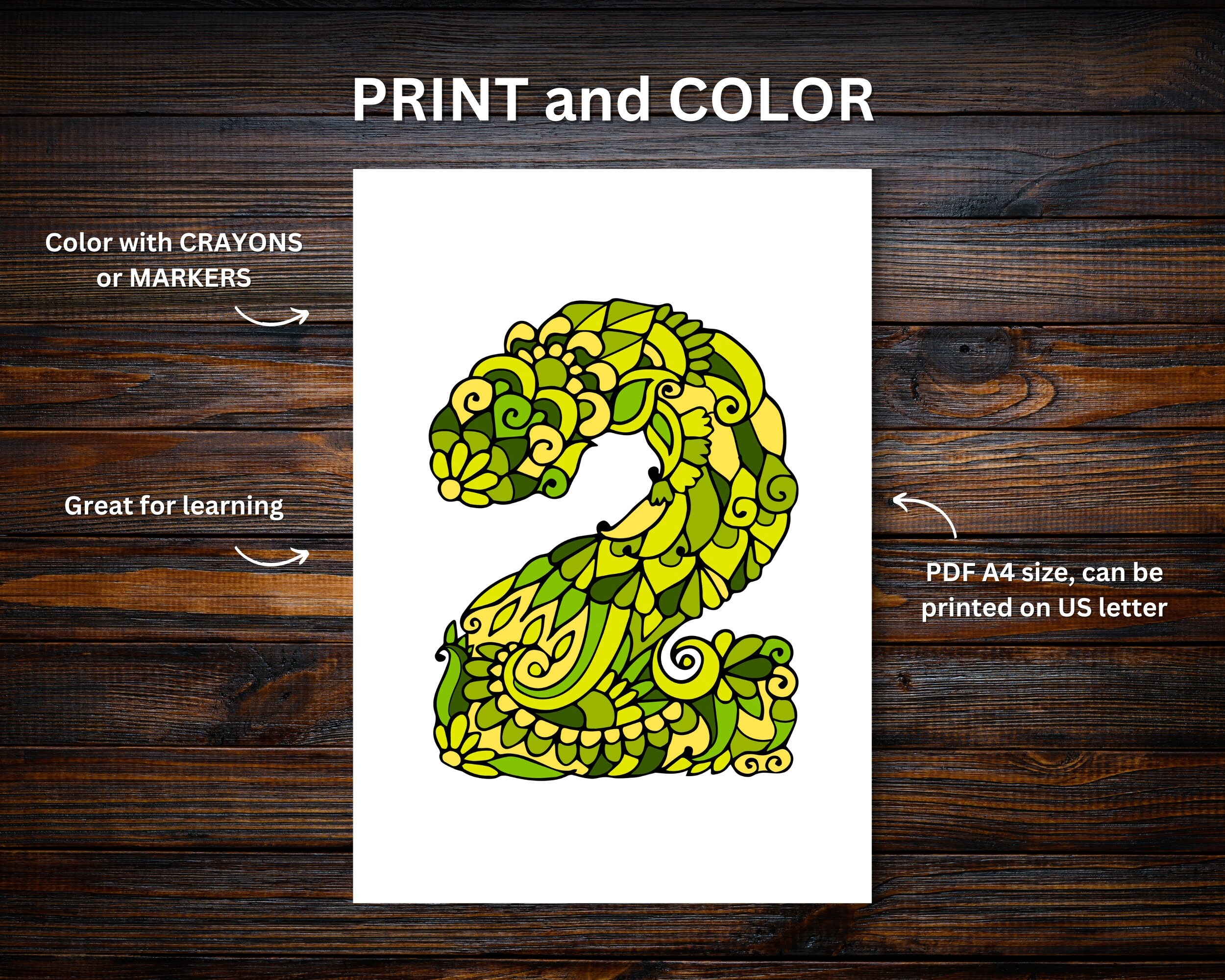 Floral Number Coloring Pages. Doodle 0-9 Number Coloring. Printable ...