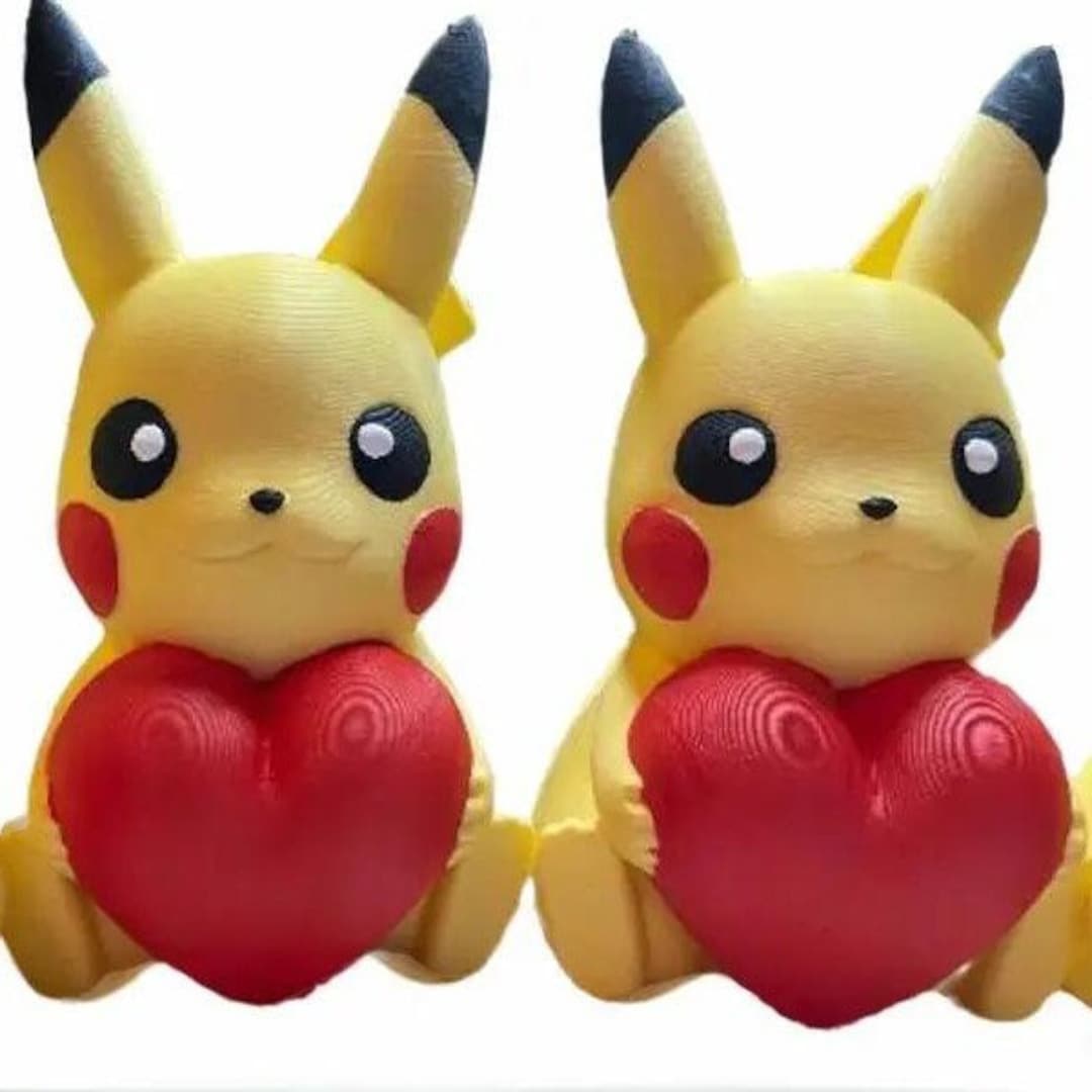 Chibi Valentines Pikachu Valentines Gift Hand Painted Ready to Ship - Etsy