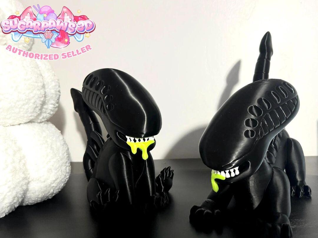 Chibi Xenomorph 3D Print Adorable Alien Decoration for Your Bookshelf ...