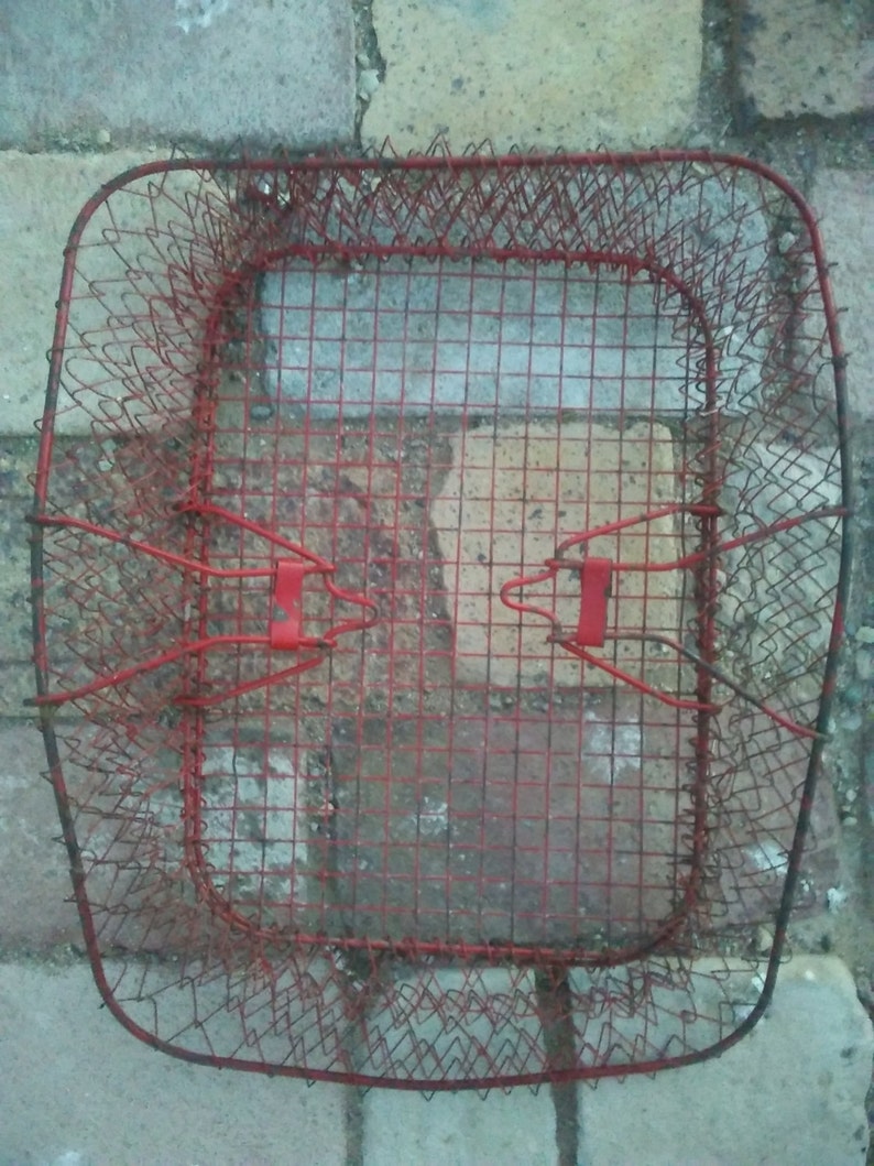 Vintage Red Wire Mesh Collapsible Egg Basket - Etsy