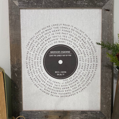 Custom Vinyl Record Song Lyrics Print Personalized Gift for - Etsy