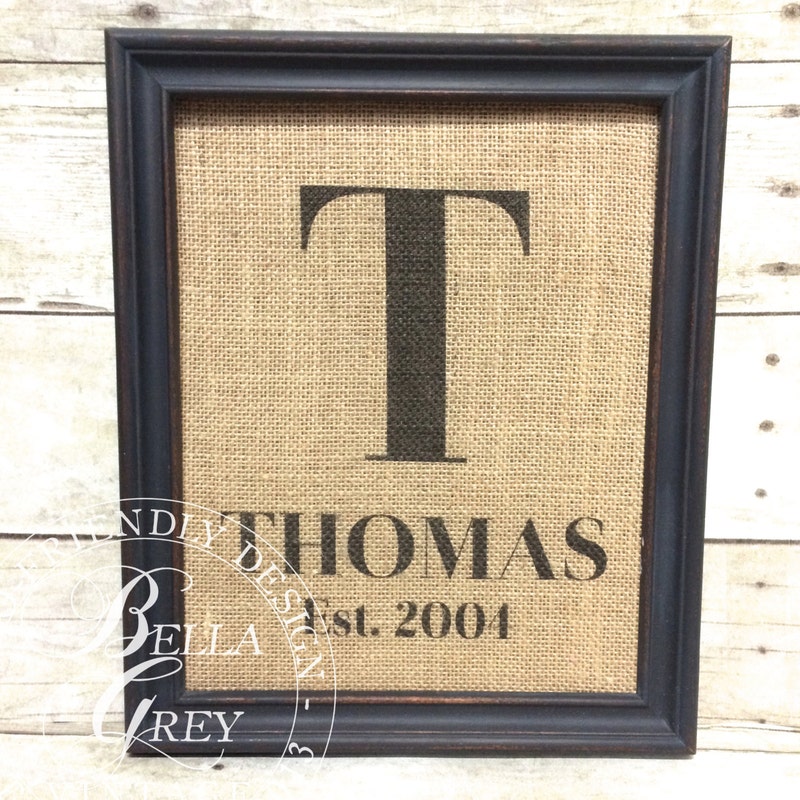 Monogram Burlap - Etsy
