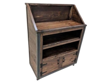 Rustic Industrial Barn Board Hostess / Host / Wait Staff Station ...
