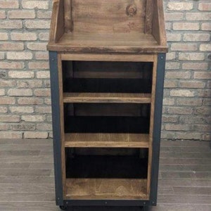 Rustic Industrial Reclaimed Wood Hostess / Host / Wait Staff Station ...