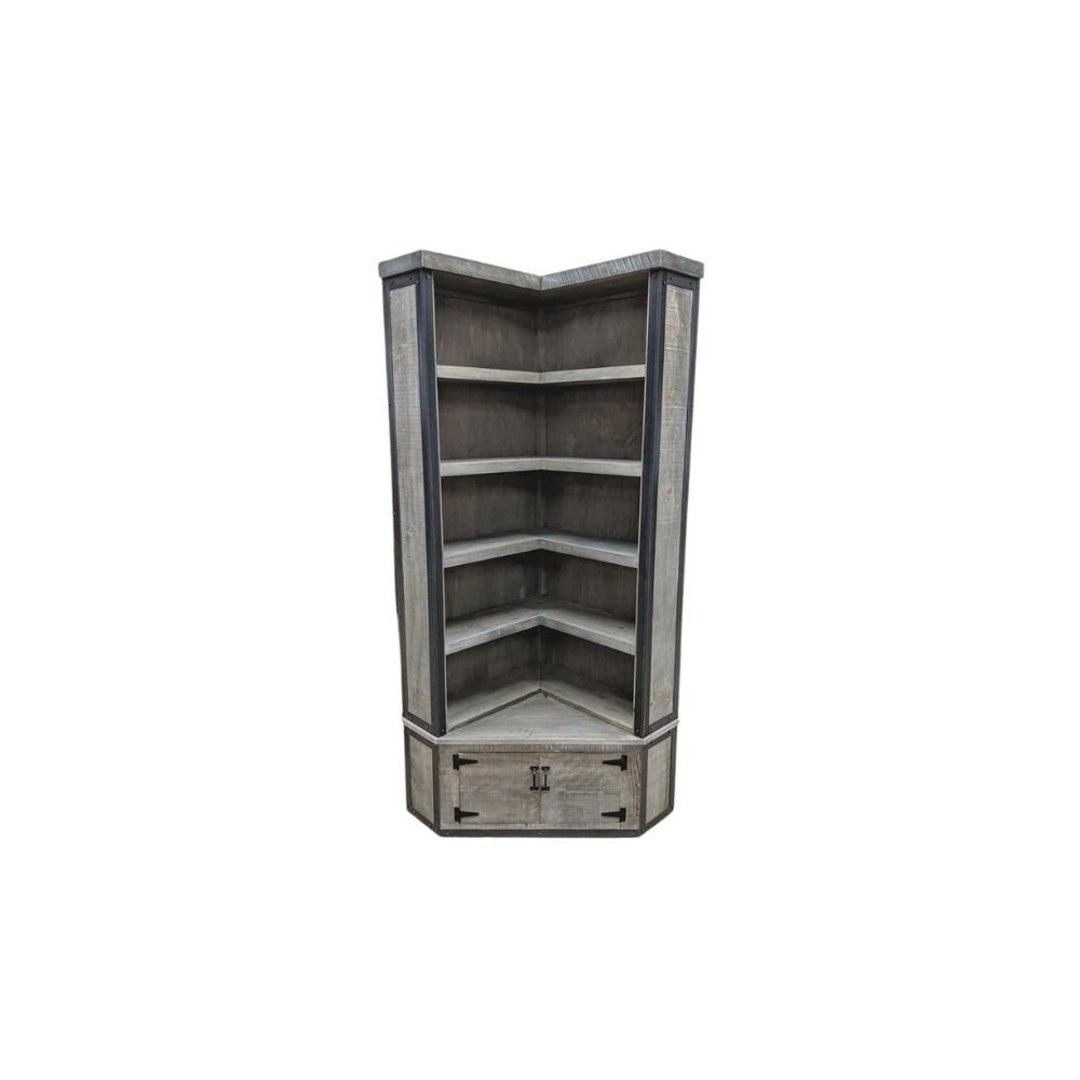 Rustic Industrial Corner Bookcase With Seat / Barn Board / Book Case ...