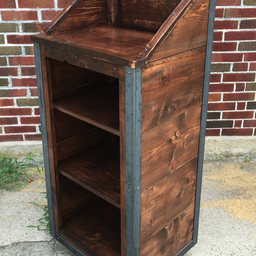 Rustic Industrial Reclaimed Wood Hostess Host Stand | Etsy