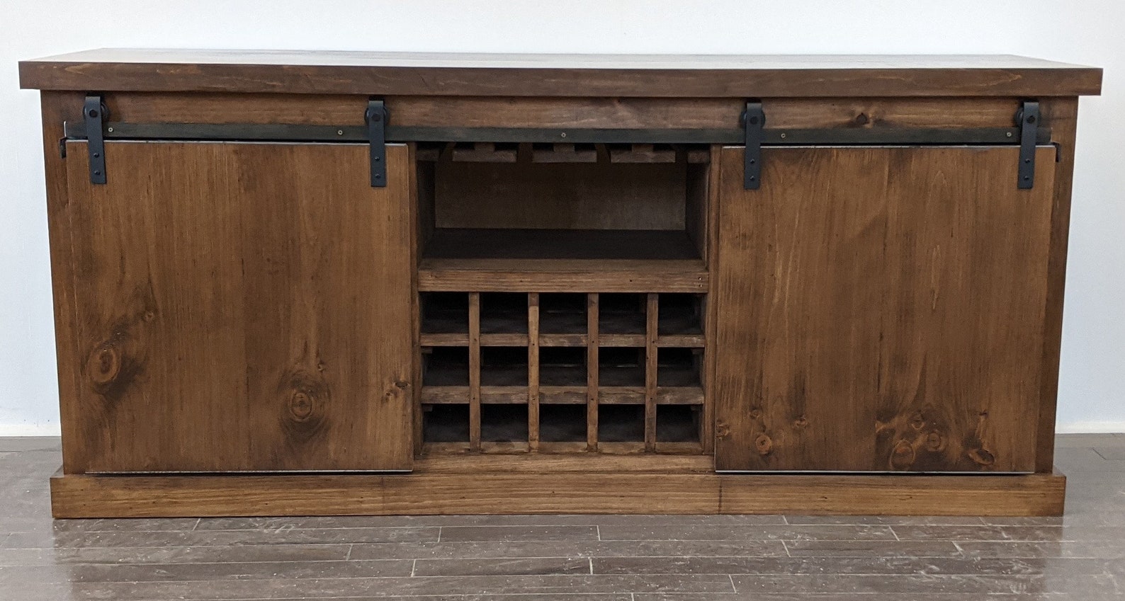 Rustic Farmhouse Reclaimed Wood Wine / Liquor Cabinet / Sideboard ...