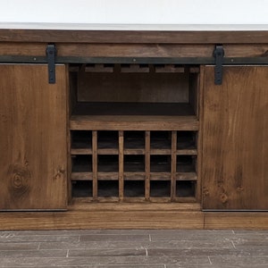 Rustic Farmhouse Reclaimed Wood Wine / Liquor Cabinet / Sideboard ...