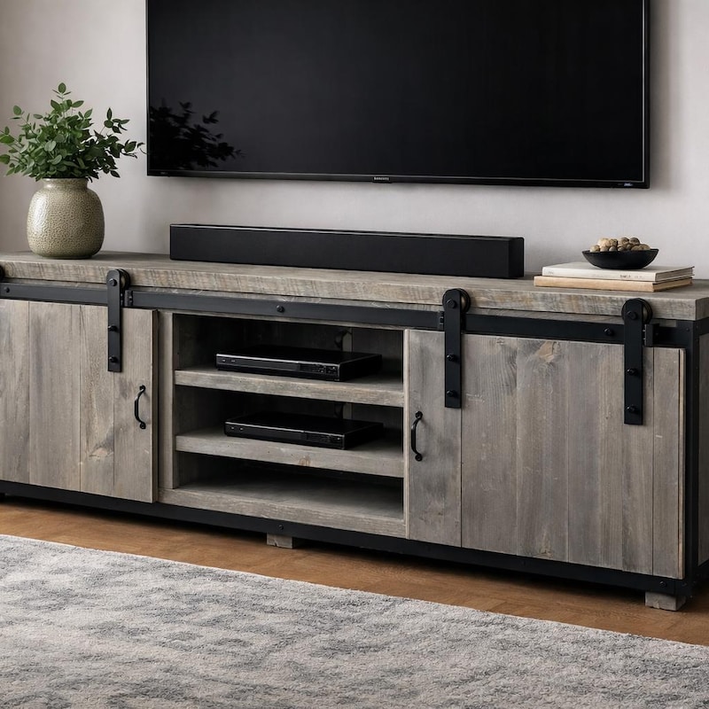 Tv Stand Rustic Industrial - Etsy