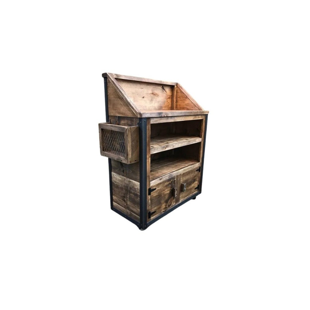 Rustic Industrial Barn Board Hostess / Host / Wait Staff Station ...