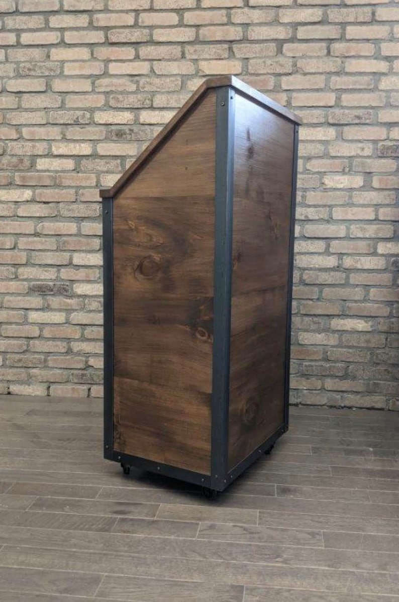 Rustic Industrial Reclaimed Wood Hostess / Host / Wait Staff Station ...