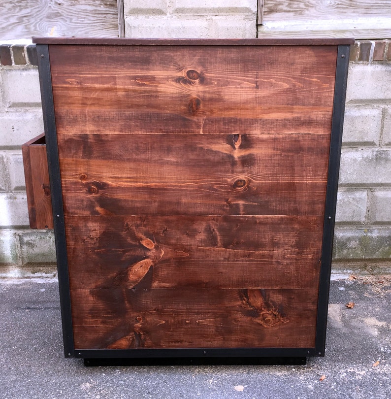 Rustic Industrial Reclaimed Wood Hostess Host Stand w/ Menu | Etsy