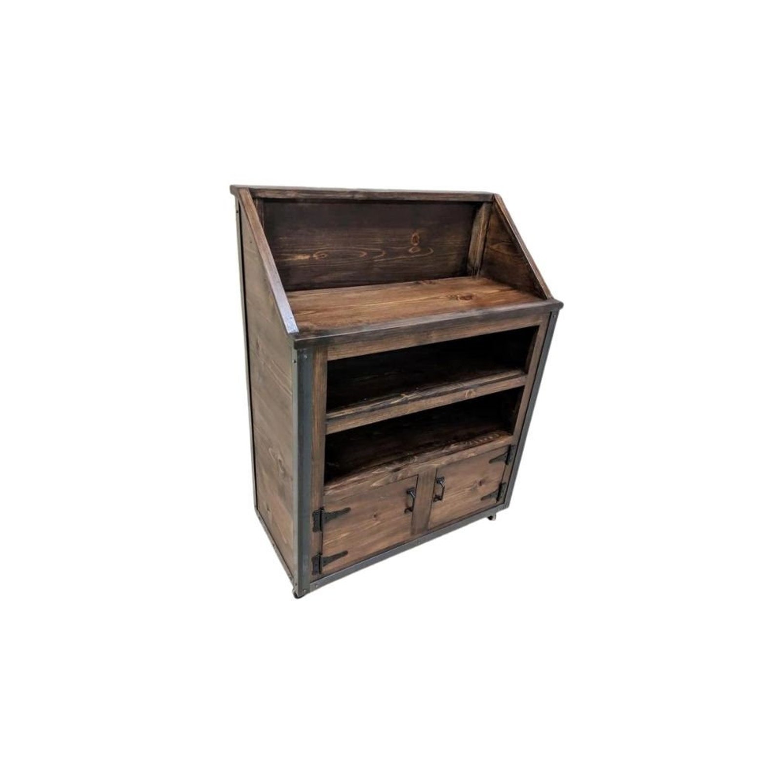 Rustic Industrial Reclaimed Wood Hostess / Host / Wait Staff Station ...
