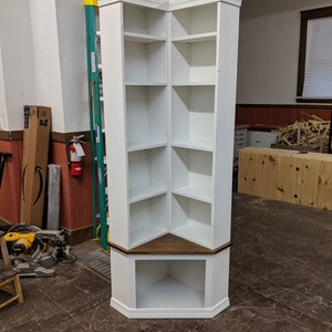 Corner Bookcase With Seat / Farmhouse/farm House / Rustic / Coastal ...