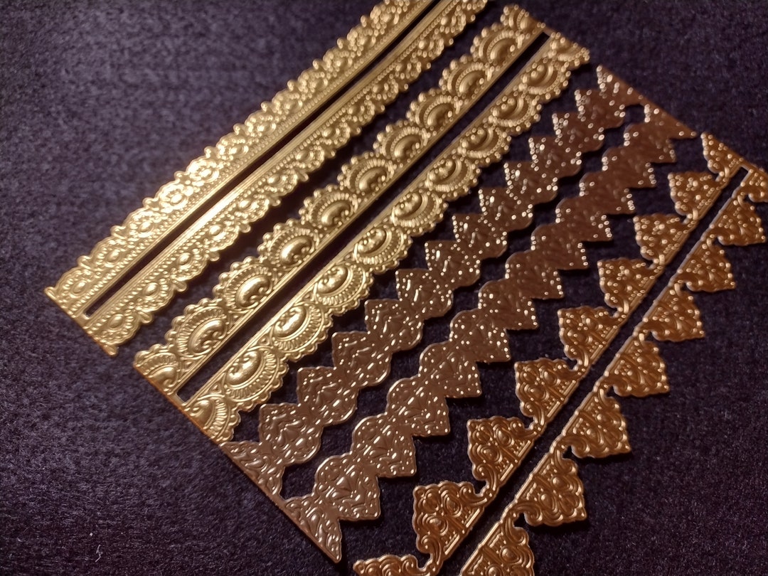 Die-cut, Embossed and Engraved Border Strips (517-matte Rose Gold Foil ...