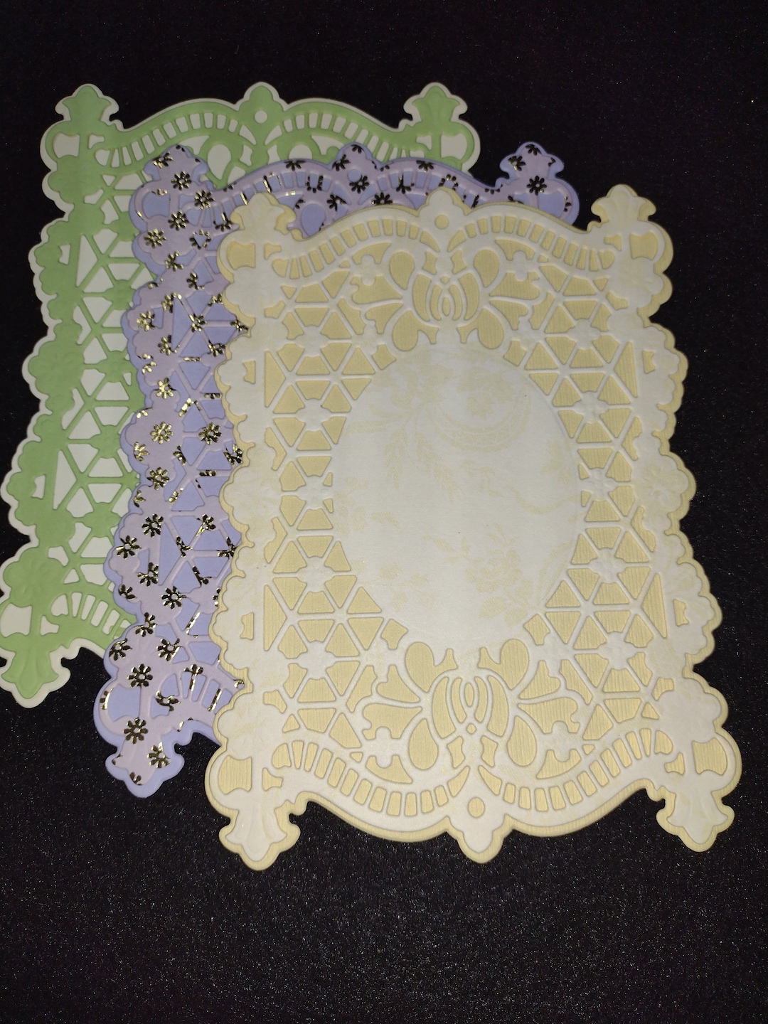 Die Cut and Embossed Lace Background and Shadow Layers 198-7 - Etsy