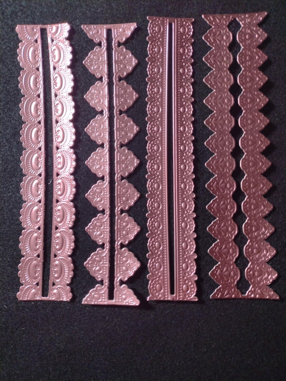 Die-cut, Embossed and Engraved Border Strips 517-matte Raspberry Foil ...