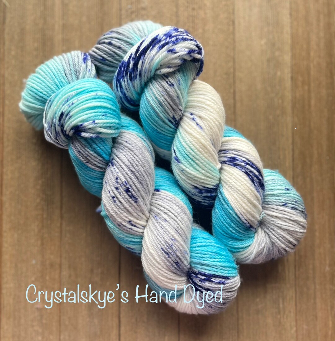Hand Dyed Yarn Worsted Weight 100% SW Merino Storm Crossing Ready to ...