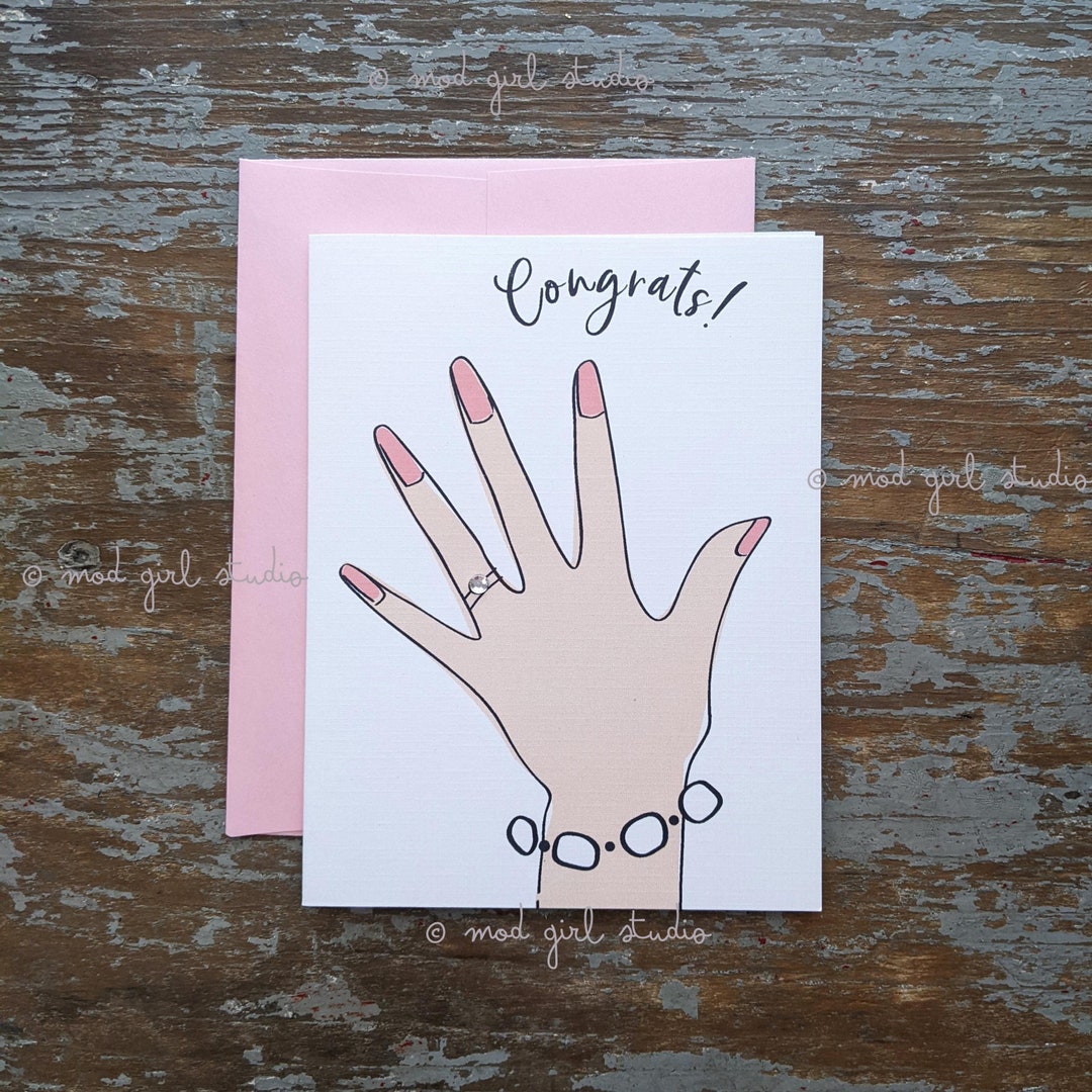 Congrats Hand With Ring, Engagement Card, Wedding Card, Getting Married ...