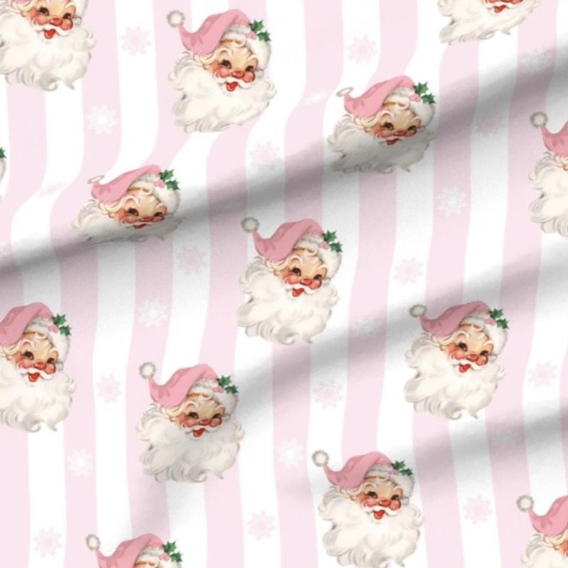 Vintage Santa Fabric - Etsy