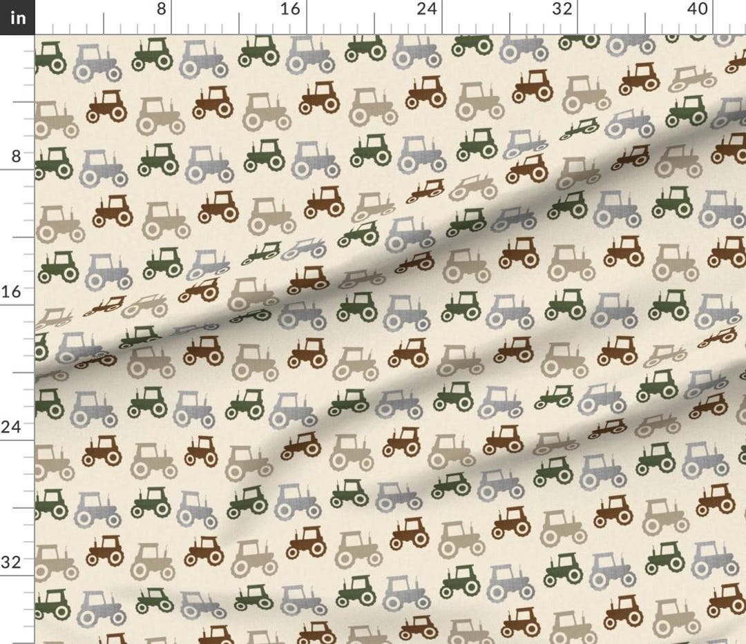 Tractor Fabric - Vintage Farm Fabric - Farm Fabric by the Yard - Farm ...