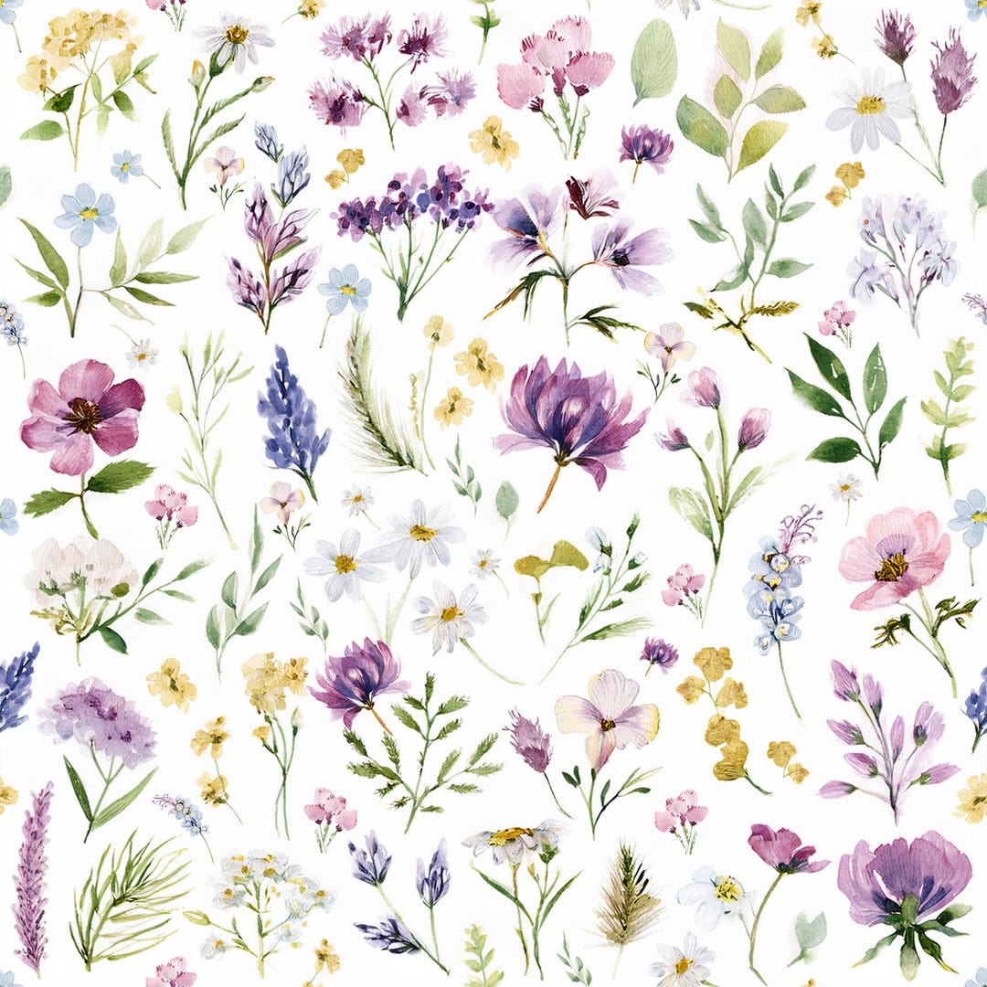 Wildflower Fabric by the Yard - Lavender Girl Nursery Fabric ...