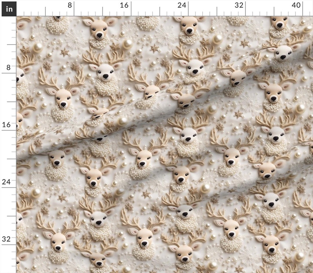Reindeer Christmas Fabric - Rudolf Fabric - Deer Christmas Fabric ...