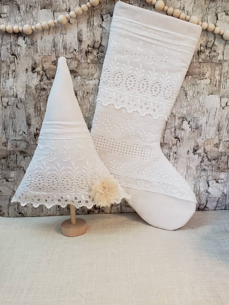 Handmade Ivory Lace Christmas Stocking Petticoat Christmas - Etsy