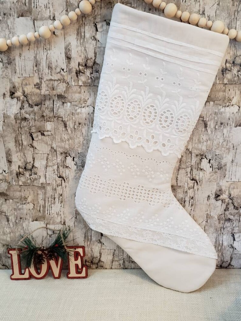 Handmade Ivory Lace Christmas Stocking Petticoat Christmas - Etsy