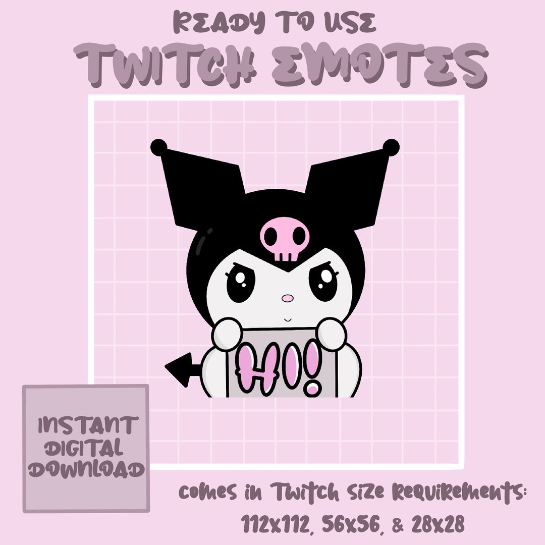 Ready to Use Hi Twitch Emote | Cute Kawaii Emoticon Custom Subscriber ...
