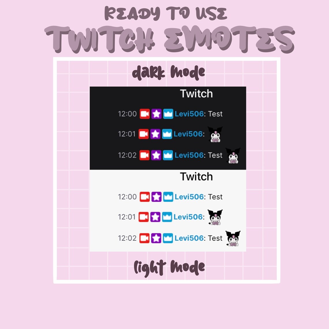 Ready to Use Hi Twitch Emote Cute Kawaii Emoticon Custom | Etsy