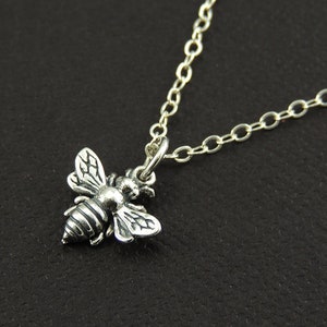 Silver Bee Necklace. Gold Honey Bee Necklace. Dainty Mom Jewelry ...