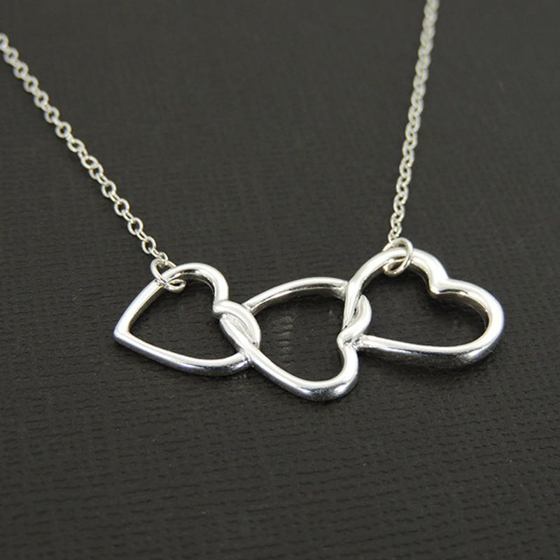 Triple Heart Pendant - Etsy