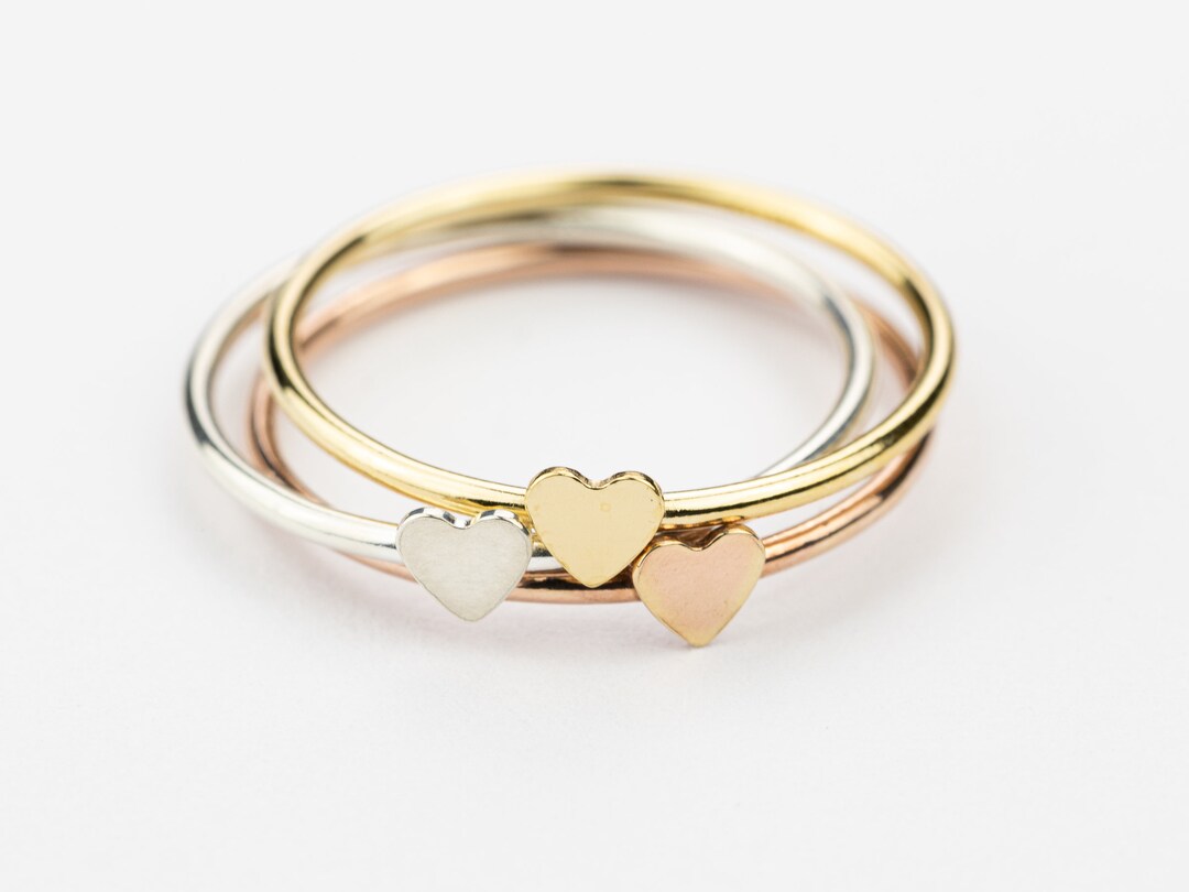 Valentine's Heart Ring. Tiny Stacking Ring. Dainty Love Ring ...