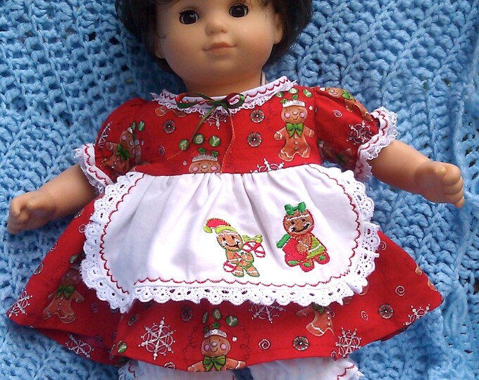 BITTY BABY GIRL 4 Pc Christmas Apron Outfit 15 Inch Doll - Etsy