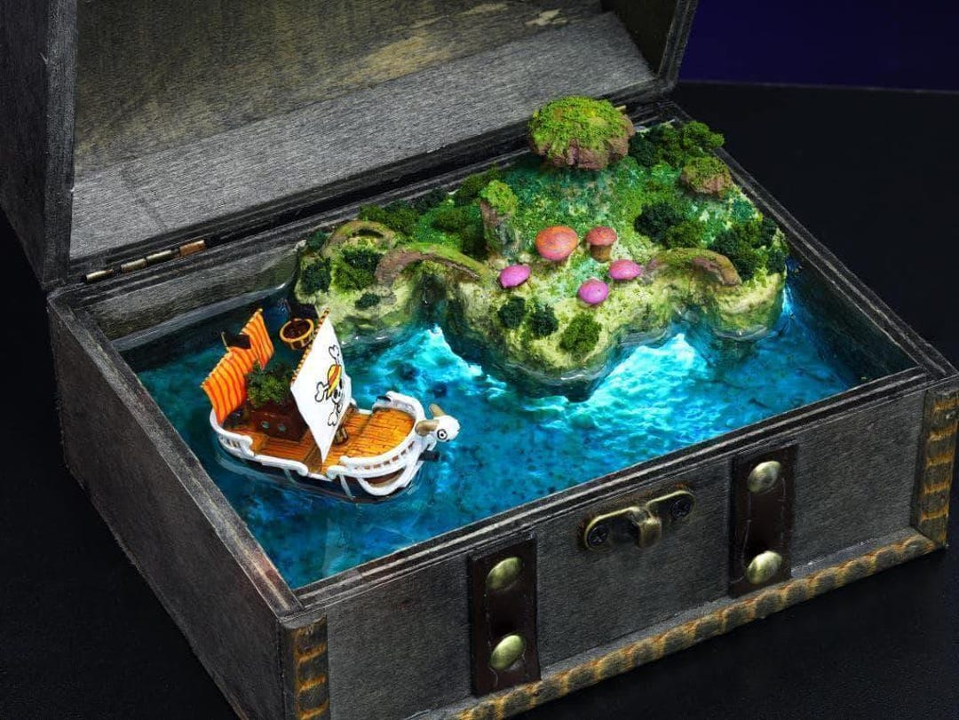 One Piece Epoxy Light Box, Anime Manga Inspired Resin Art Decor, Unique ...