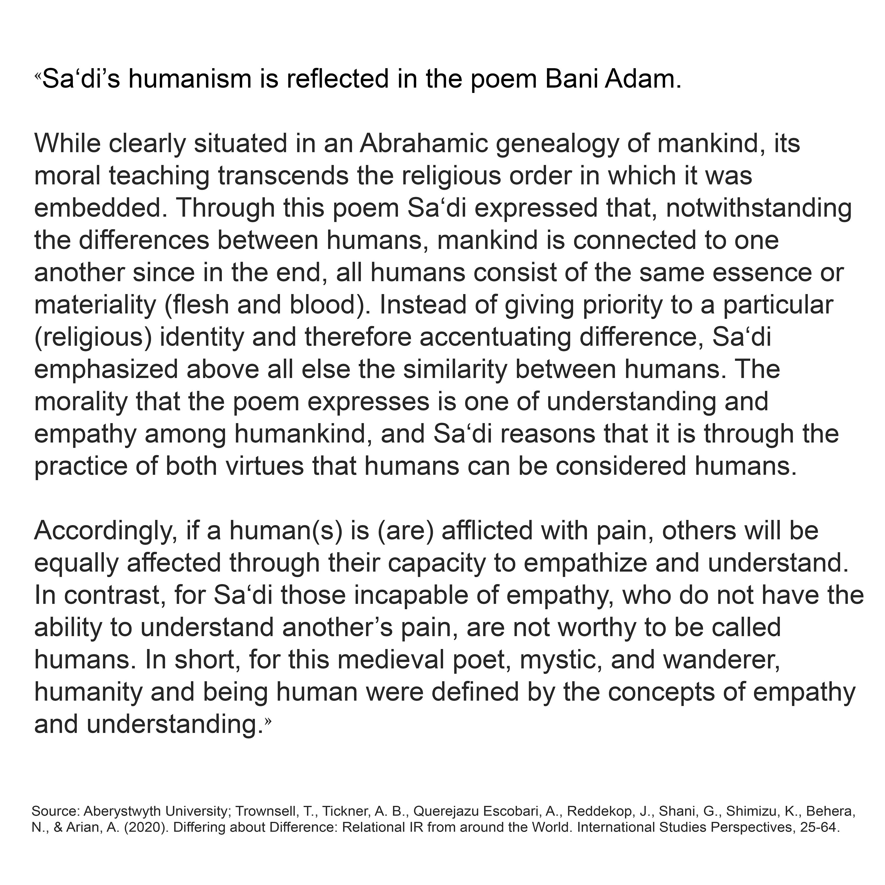 Bani Adam 13th Century Persian Poem Print, Sa'adi Shirazi, Persian ...