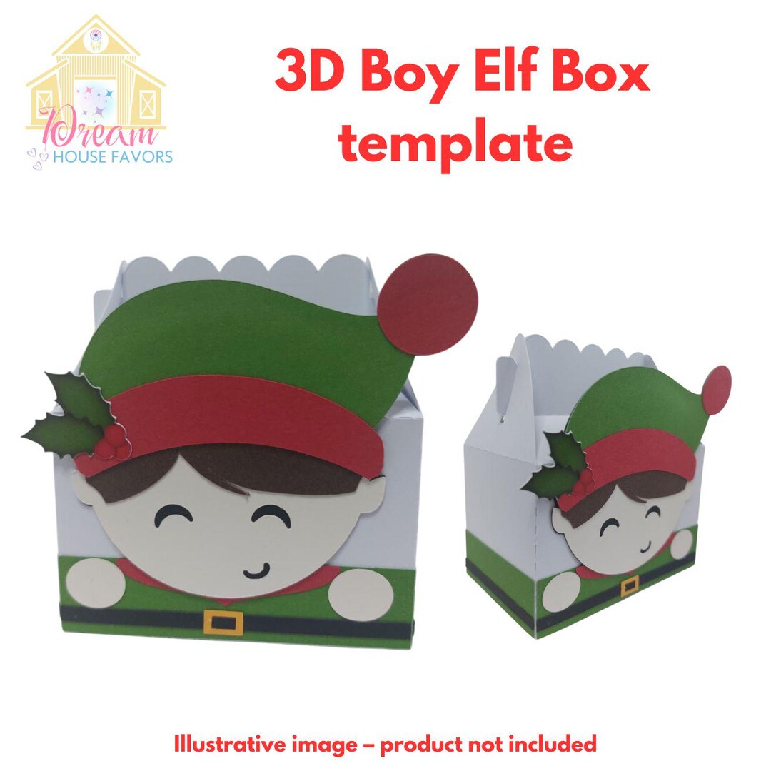 Boy Elf 3D Box Template - Etsy