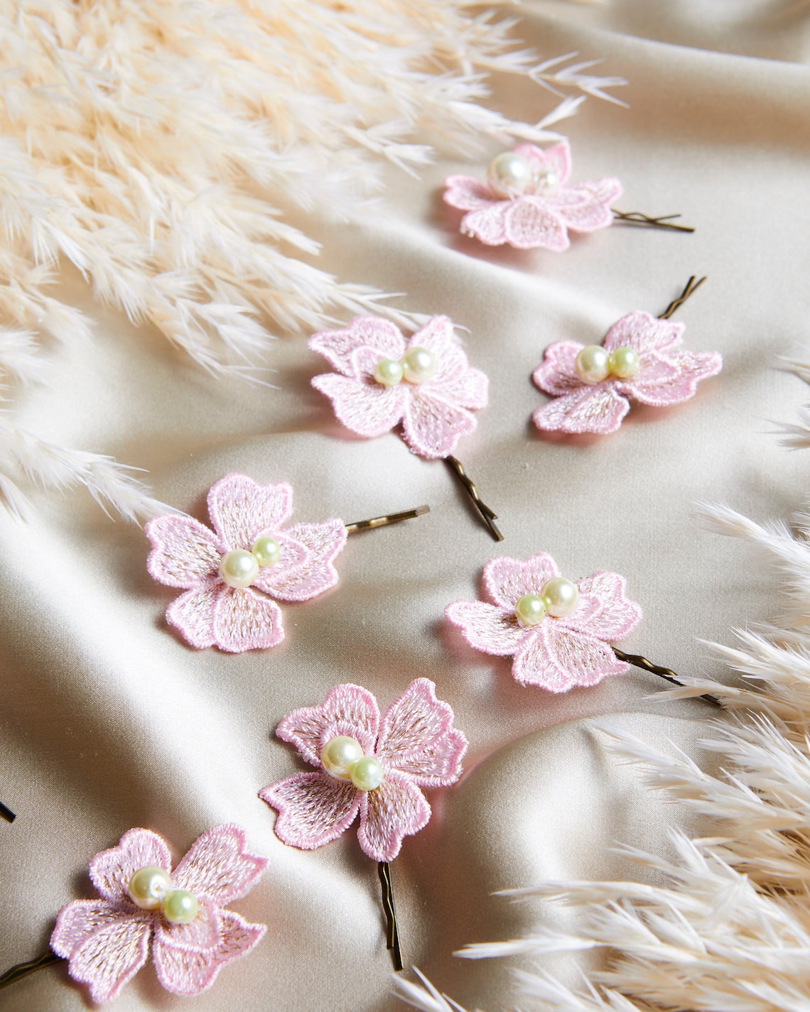 Upcycled Hair Pins | Guipure Lace & Glass Pearls | Bridal | Flower Girl ...