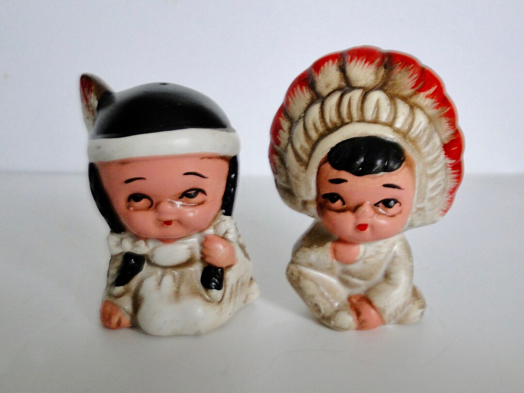 Vintage Porcelain Indian Girl and Boy Salt and Pepper Shakers ...