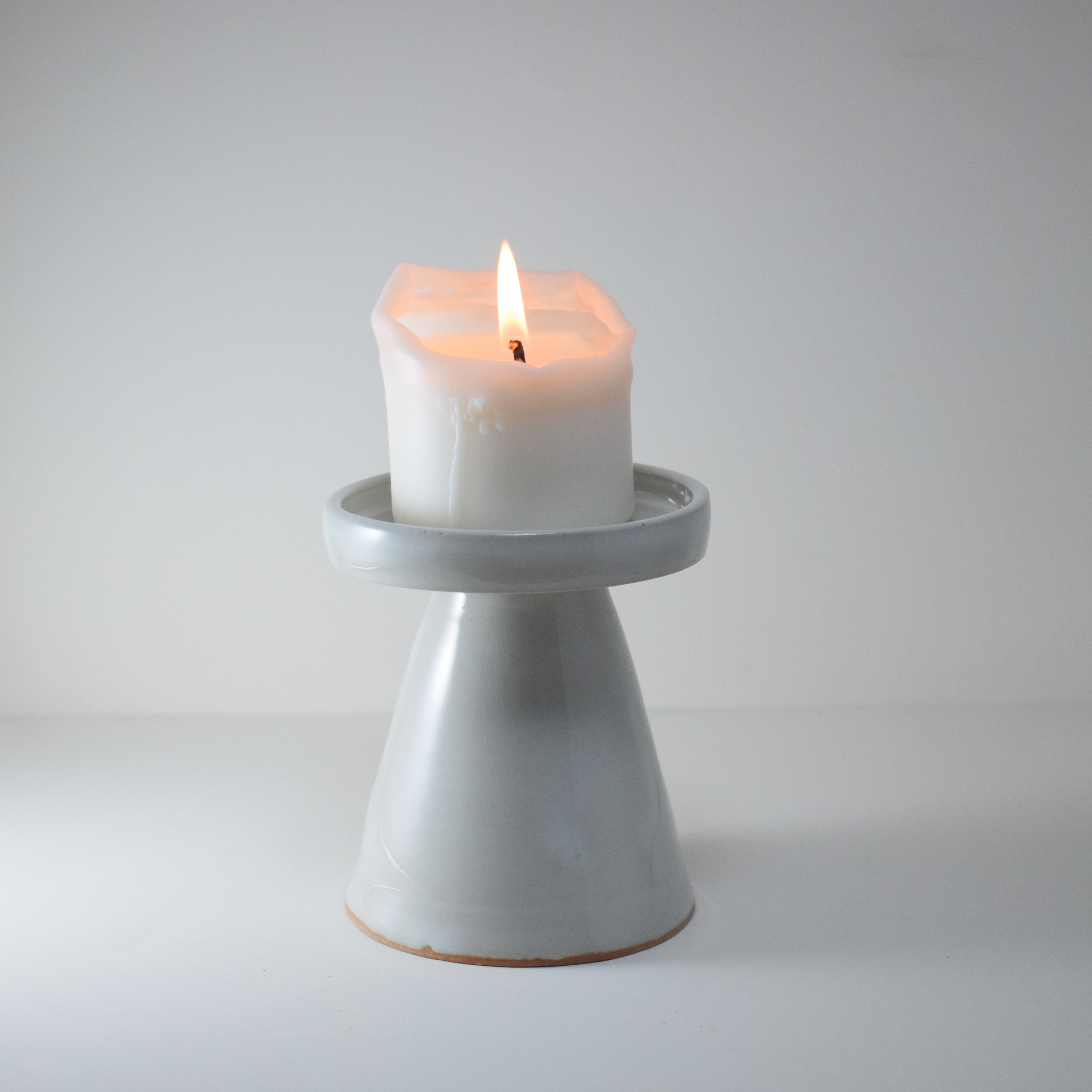 White Ceramic Candle Stand - Etsy